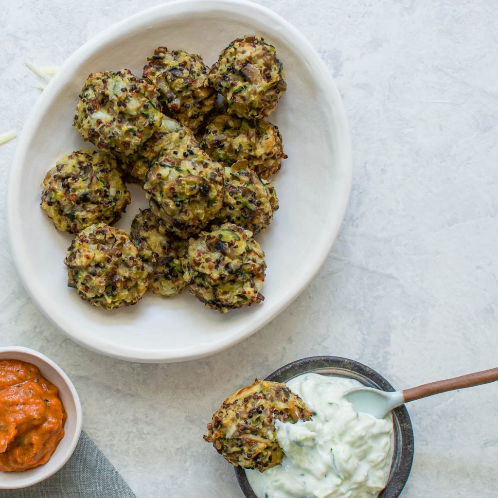 Cheese Garlic Mushroom Quinoa Bites - Mrs Jones's Kitchen