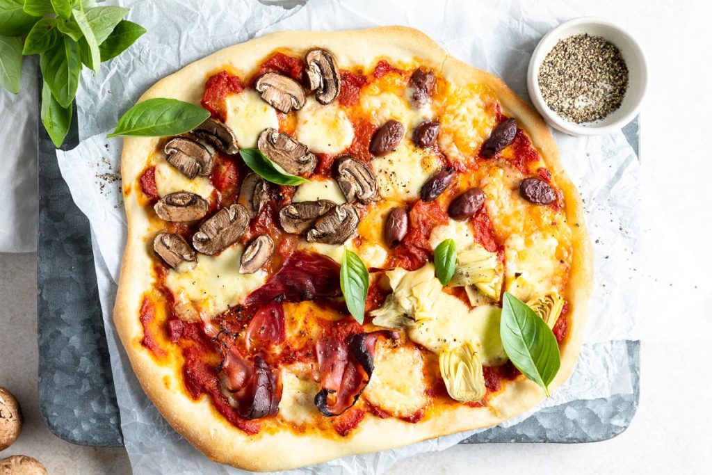 Four Seasons Pizza (Pizza quattro stagioni) - Mrs Jones's Kitchen