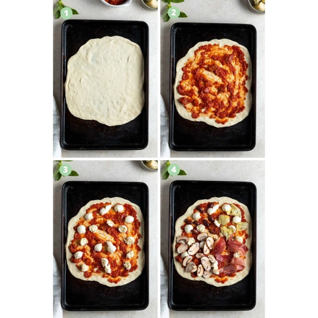 Four Seasons Pizza (Pizza quattro stagioni) - Mrs Jones's Kitchen