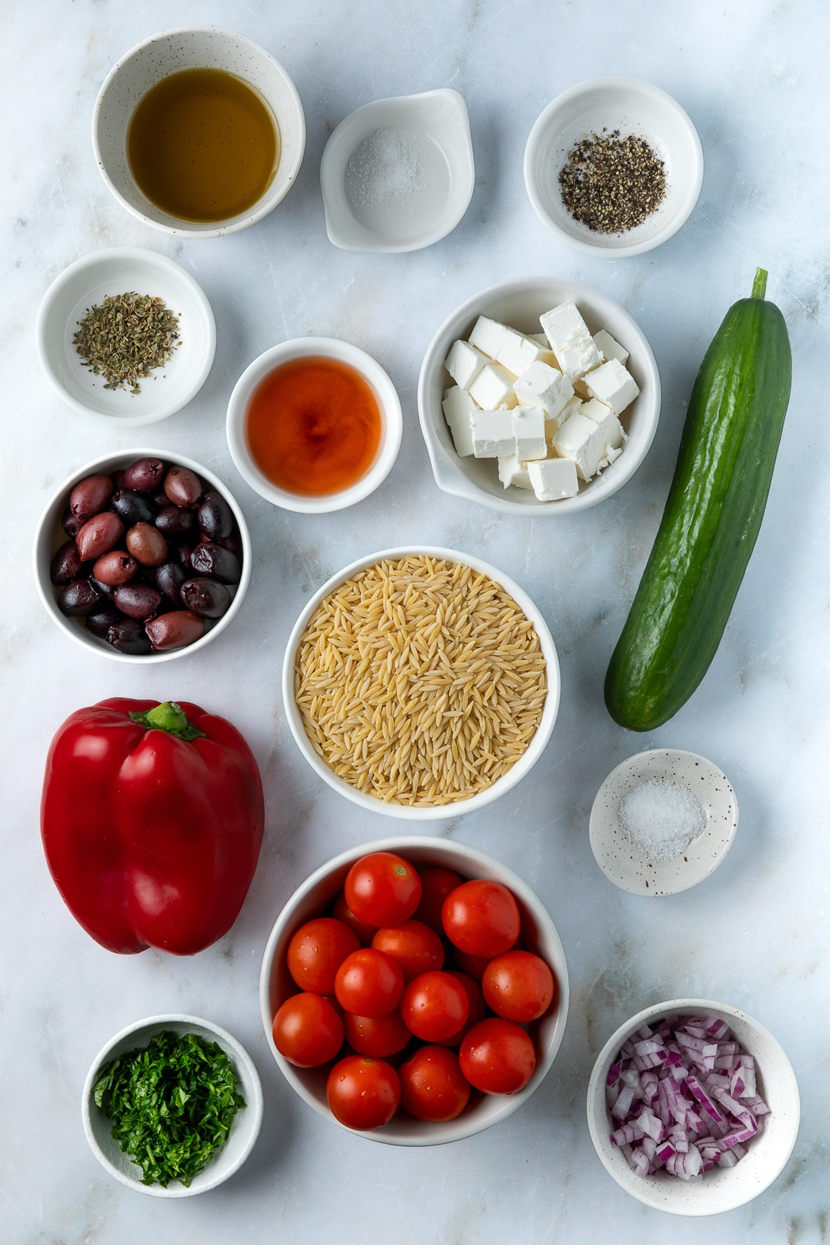 Greek Orzo Pasta Salad - Mrs Jones's Kitchen